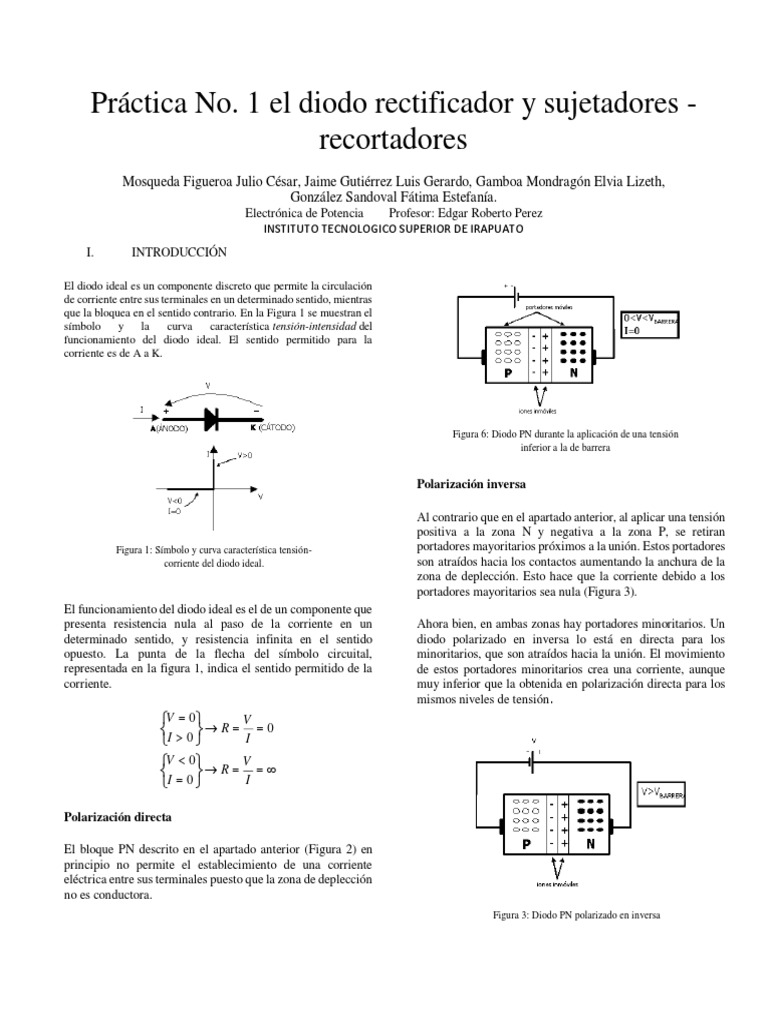 El Diodo Rectificador y Sujetadores - Recortadores | PDF | Diodo | Rectificador