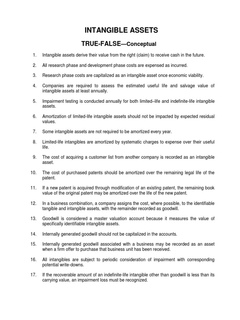 Intangible Assets | PDF | Goodwill (Accounting) | Intangible Asset