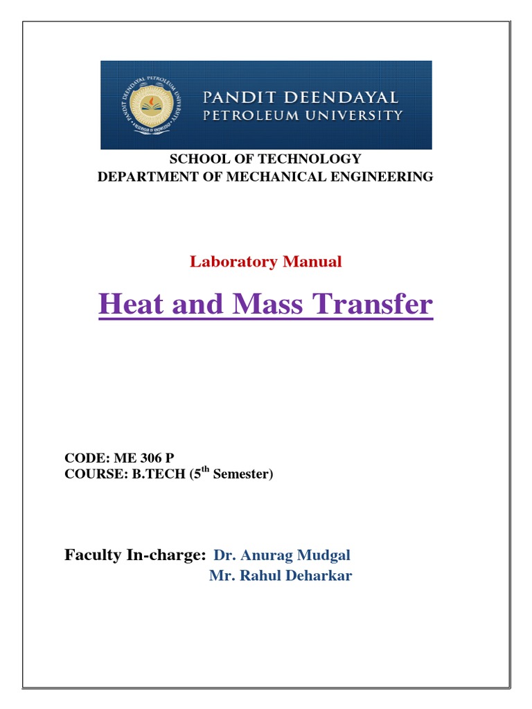 HEAT TRANSFER LAB MANUAL | PDF | Heat Transfer | Thermocouple