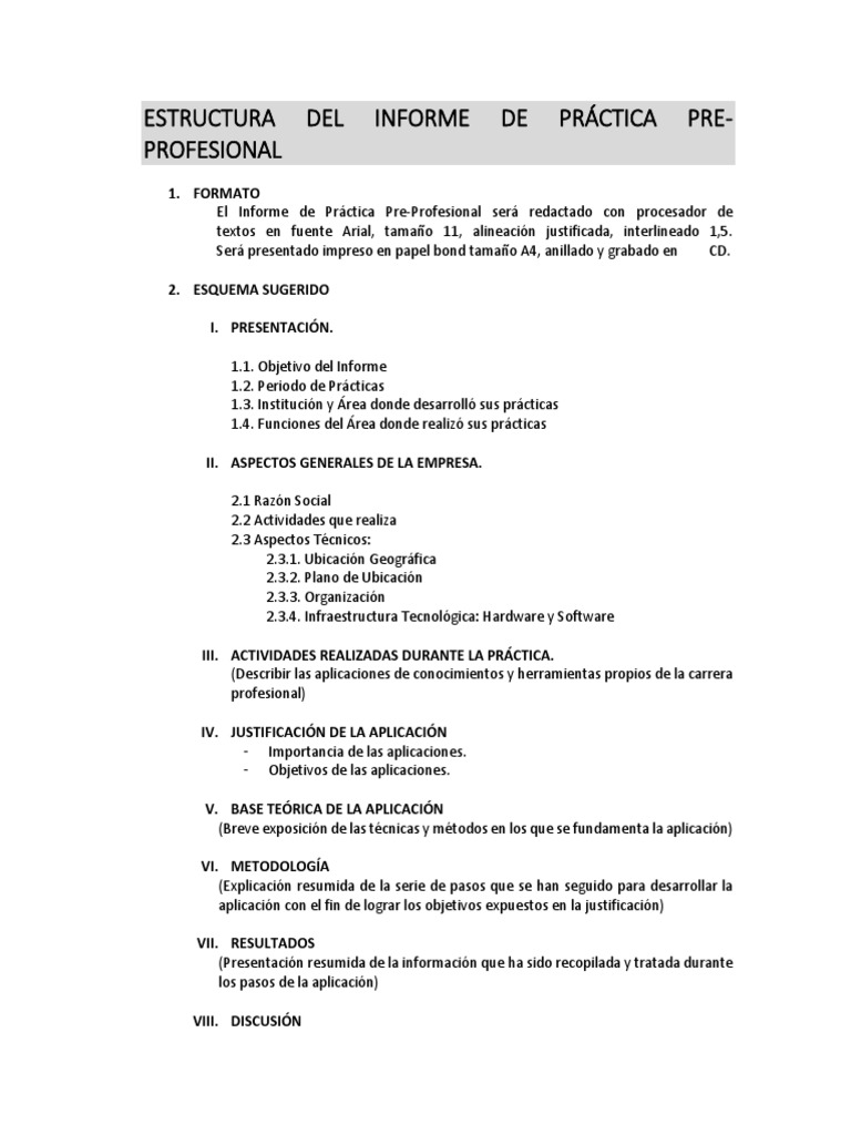 Estructura Del Informe de Práctica Pre _1_ (1) | PDF
