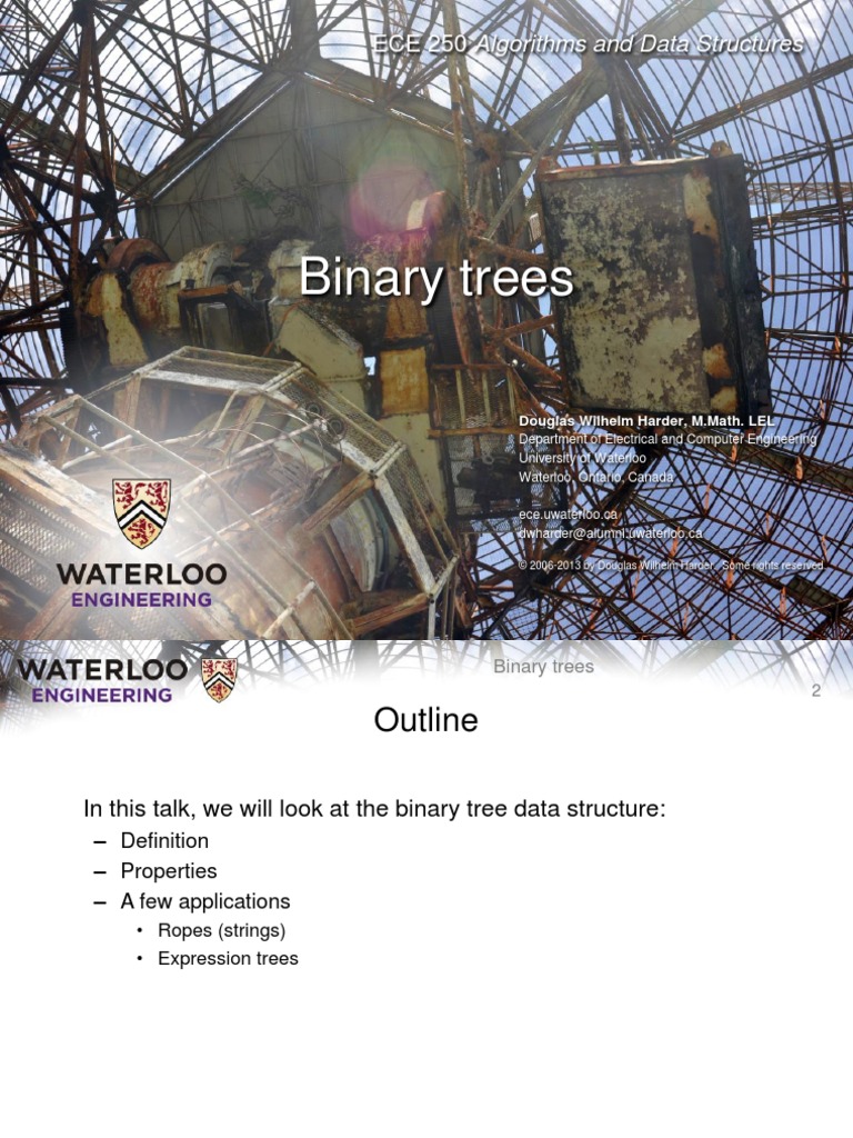 Binary Trees Ece 250 Algorithms And Data Structures Pdf String Computer Science Applied