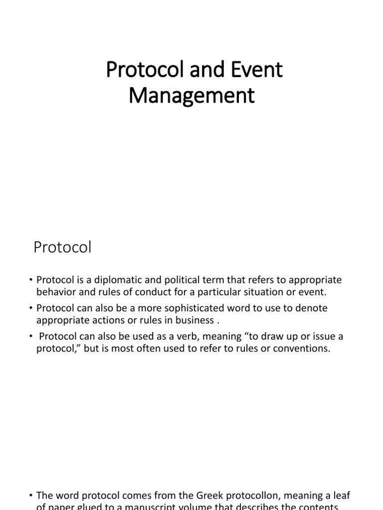 Protocol and Event Management | PDF | Etiquette | Internet