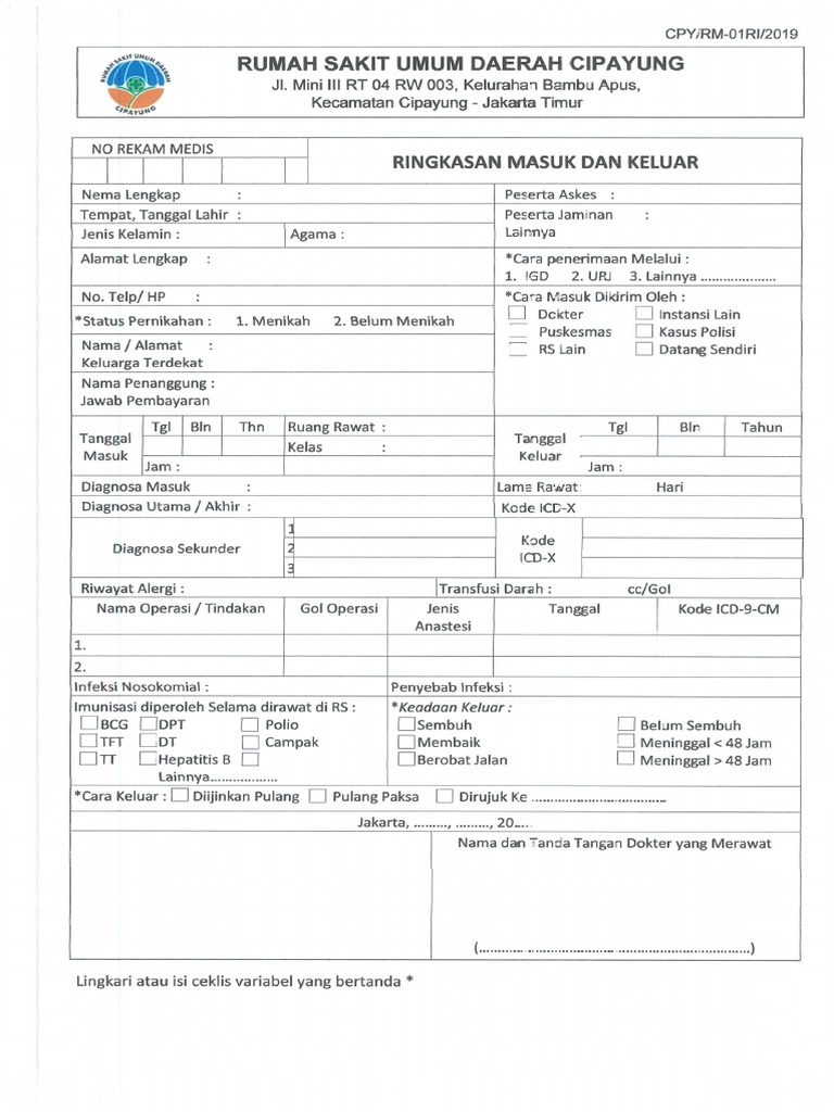Form Rawar Inap PDF | PDF