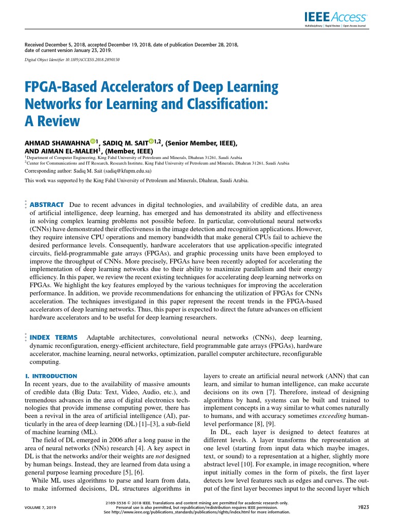 FPGA - Based Accelerators of Deep LearningNetworks For Learning and Classification | PDF | Field ...