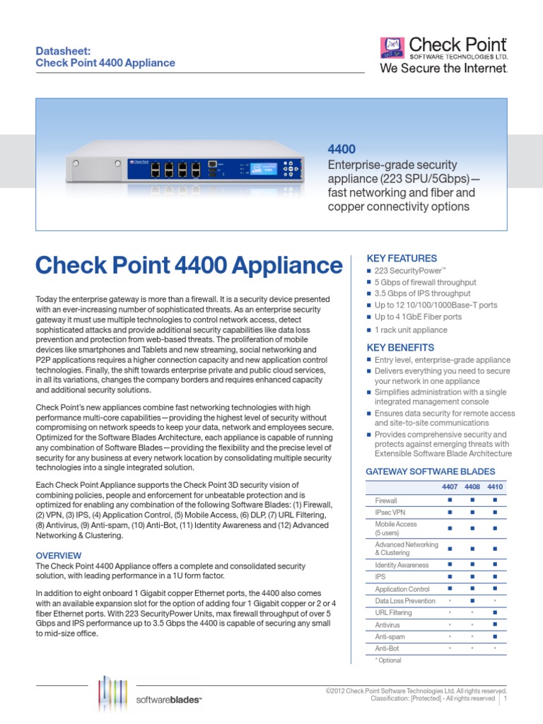 Checkpoint 4400 | PDF | Antivirus Software | Firewall (Computing)