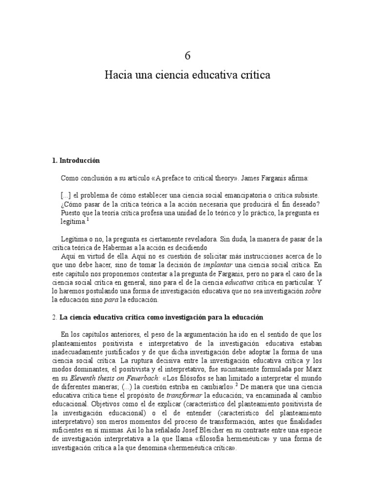 Cap - Tulo - 6 Carr y Kemmis | Descargar gratis PDF | Investigación para la Acción | Hermenéutica