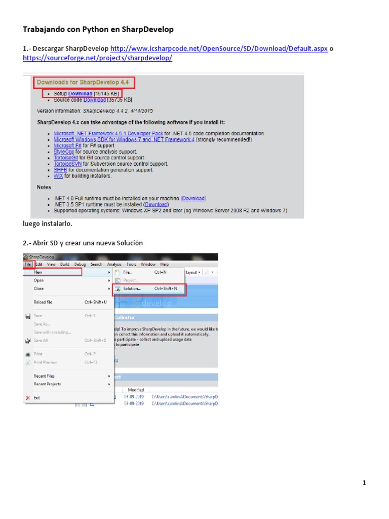 Trabajando Con Python en SharpDevelop | PDF