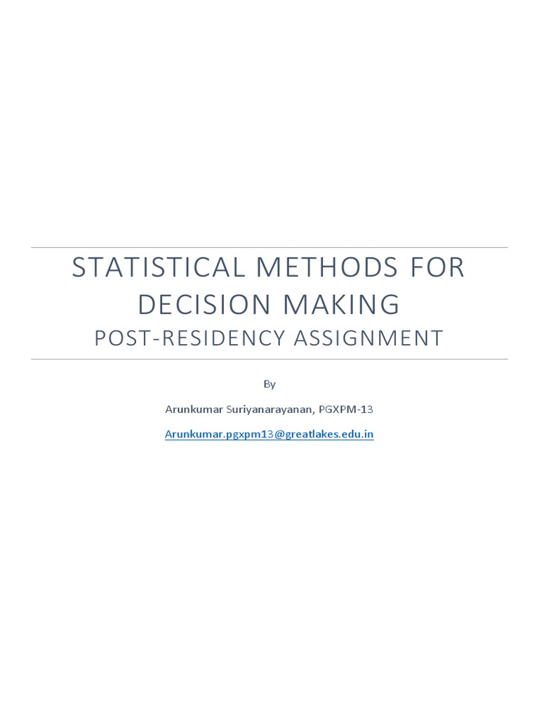 Statistical Methods For Decision Making | PDF | P Value | Analysis Of ...