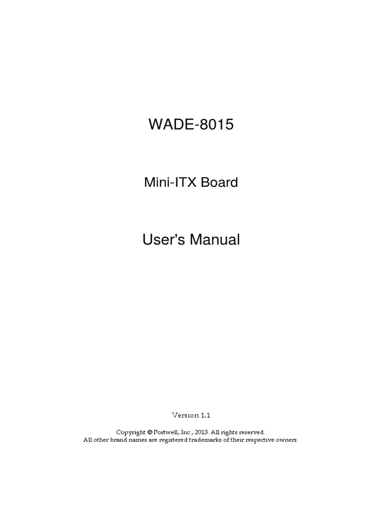 Manual WADE-8015 R1.1 20131219 | PDF | Bios | Booting