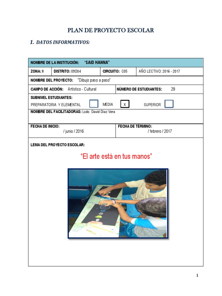 Proyecto Escolar: Dibujo Paso a Paso | PDF | Dibujo | Pinturas