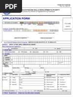 TESDA Assessment Application Form | PDF