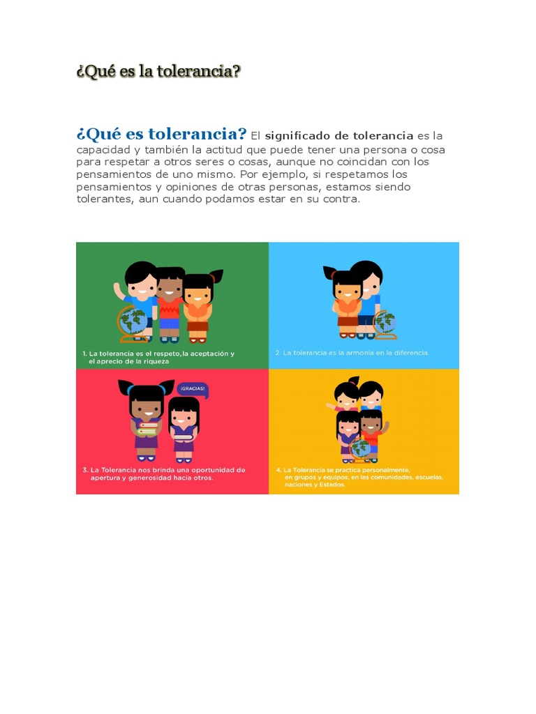 Qué Es La Tolerancia | PDF