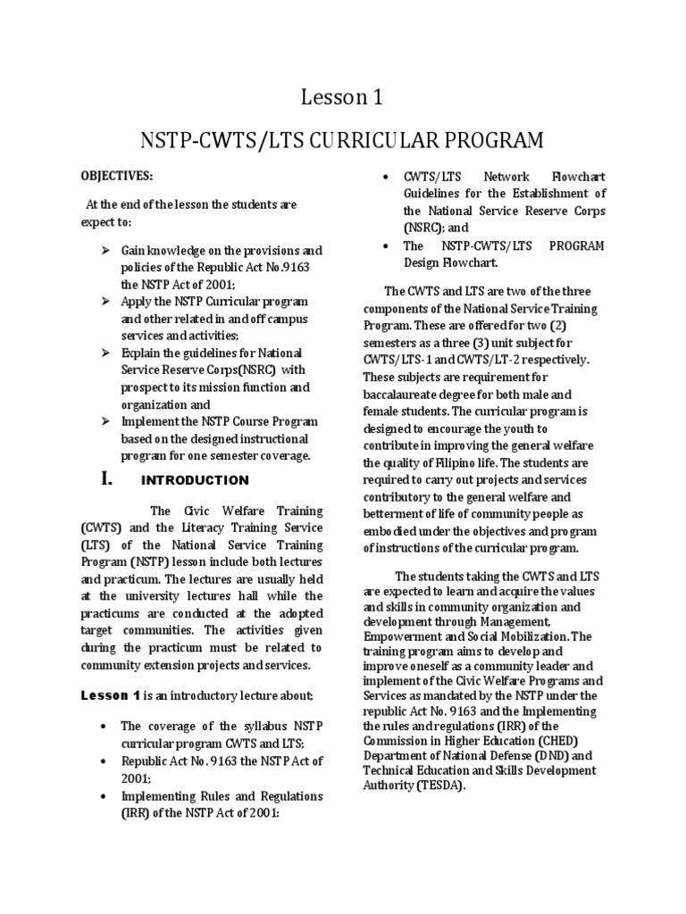 NSTP | PDF | Reserve Officers' Training Corps | Leadership