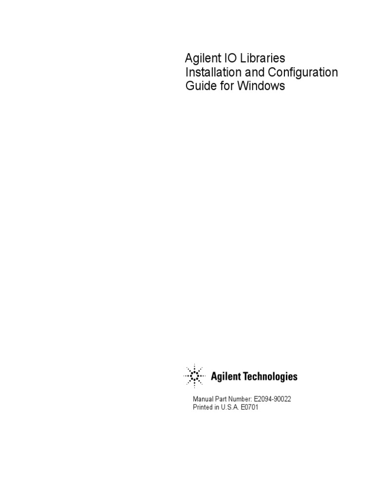 Agilent IO Libraries Installation and Configuration Guide For Windows | PDF | Microsoft Windows ...