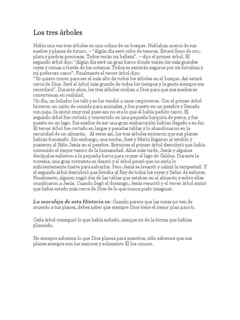 Los Tres Árboles: Un Cuento de Fe | PDF | Viajes y turismo