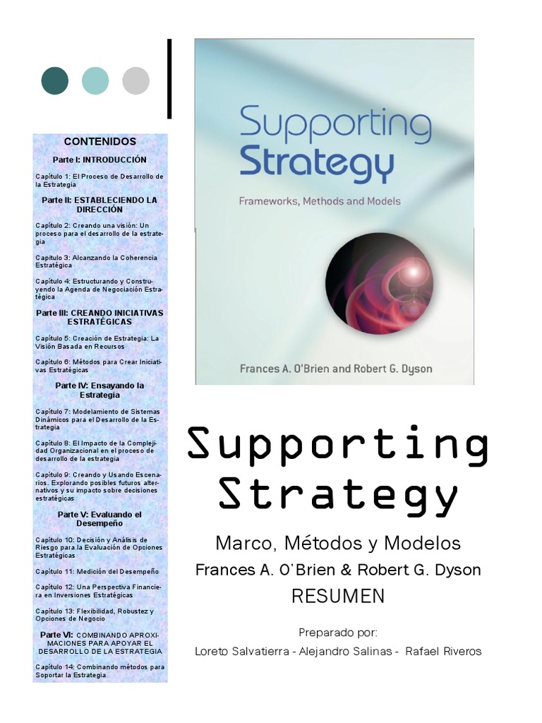 Supporting Strategy | PDF | Planificación | Análisis FODA