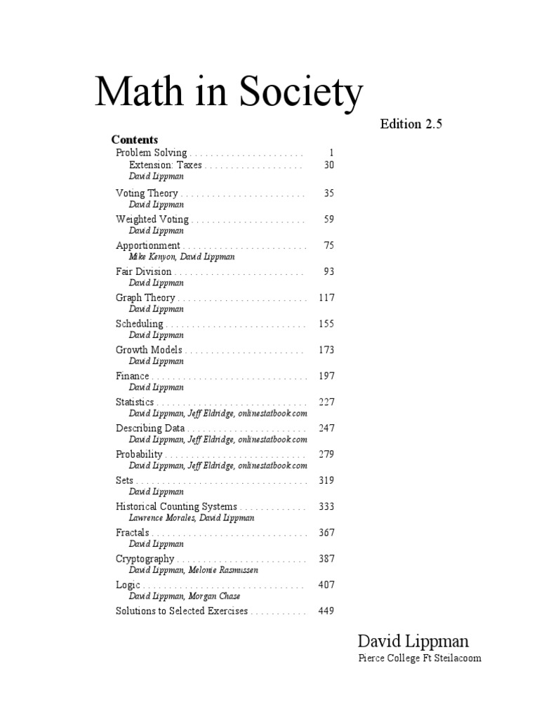 Math in Society | PDF | Area | Fraction (Mathematics)