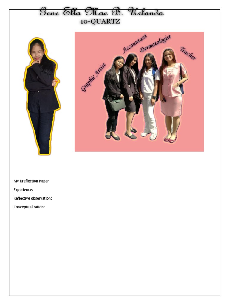 My Rreflection Paper Experience: Reflective Observation ...