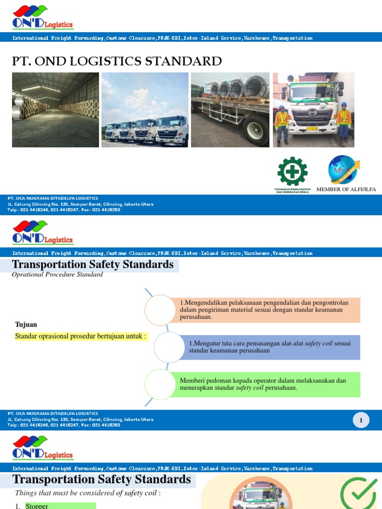 SOP Safety PT. OND Logistics | PDF