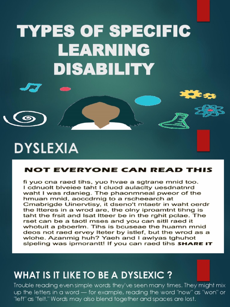 Specific Learning Disability Example | PDF