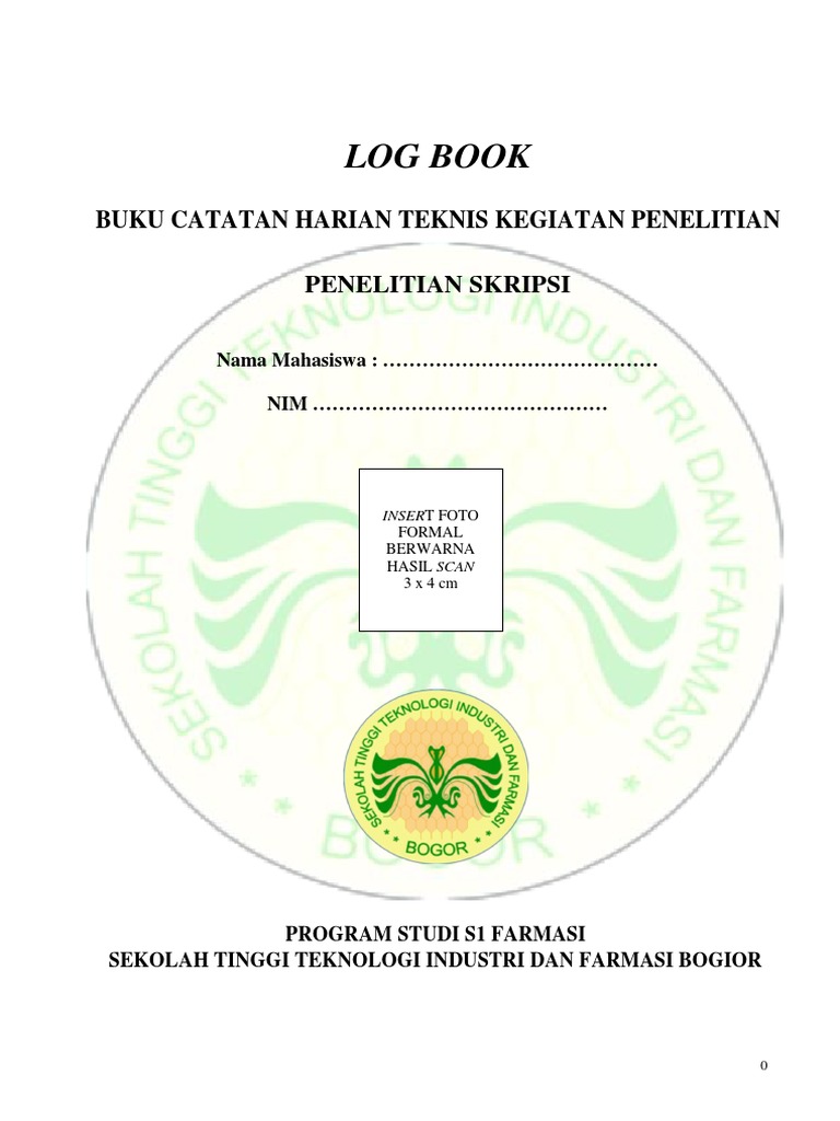 Log Book Penelitian s1 Farmasi Sttif Bogor21 | PDF