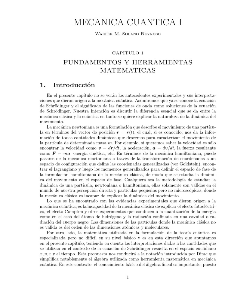 Fundamentos de Mecánica Cuántica I | PDF | Espacio vectorial | Norma ...