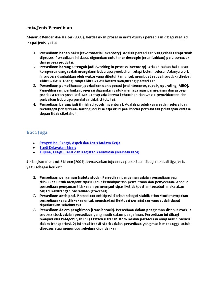 Jenis Persediaan | PDF | Bisnis | Pengelolaan Keuangan & Uang