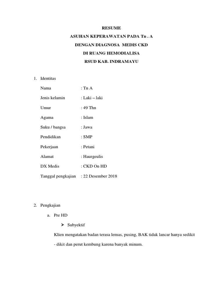 Resume Askep Dengan CKD | PDF
