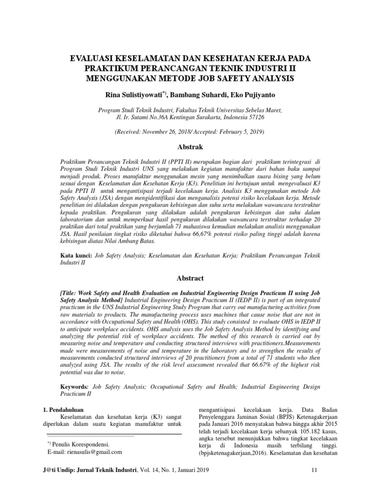 Evaluasi K3 Menggunakan Jsa PDF | PDF