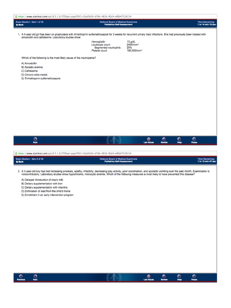 Peds NBME Form 1 | PDF