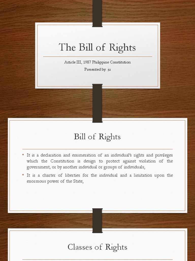 The Bill of Rights: Article III, 1987 Philippine Constitution Presented ...