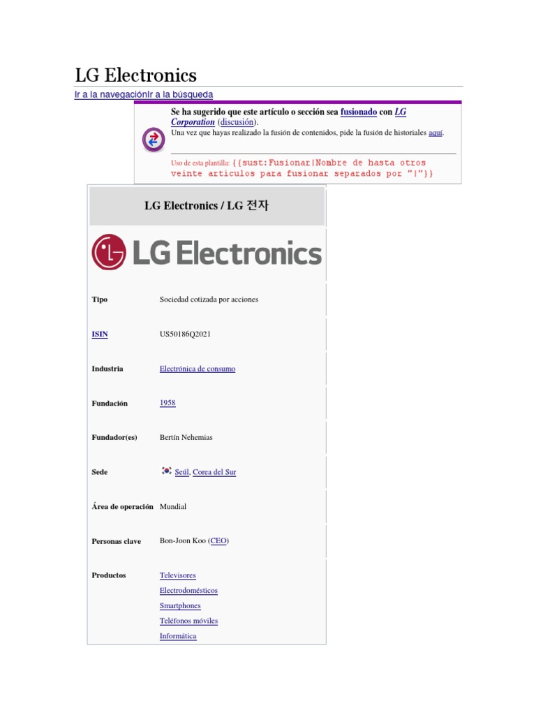 LG Electronics | PDF | Electrónica de consumo | Tecnología de ...