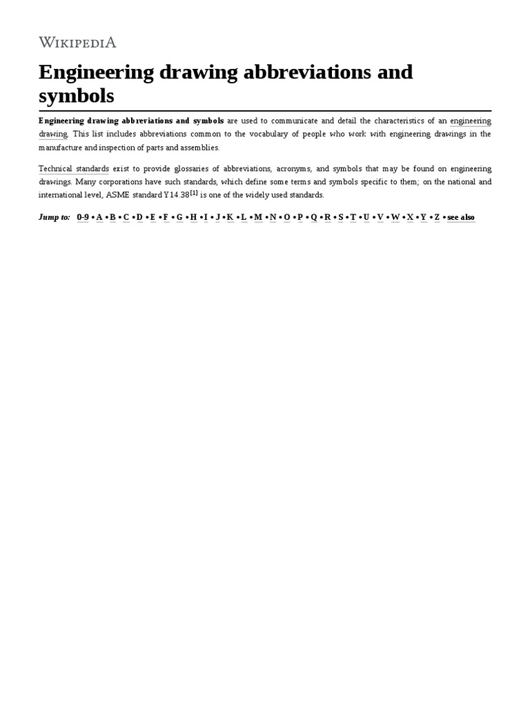 Engineering Drawing Abbreviations and Symbols | Download Free PDF ...