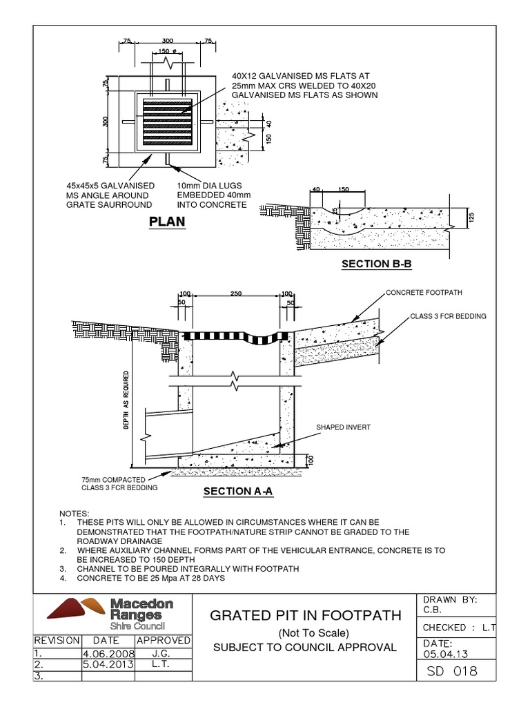 Grate Pit Footpath SD018 | PDF
