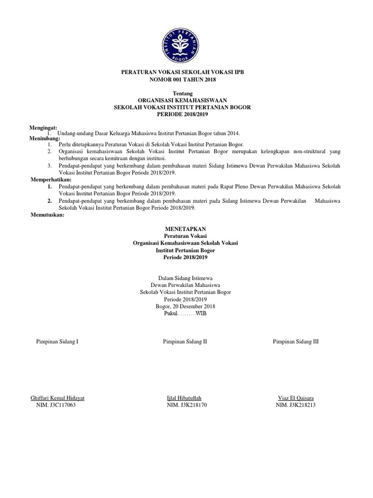 Peraturan SV Ipb | PDF