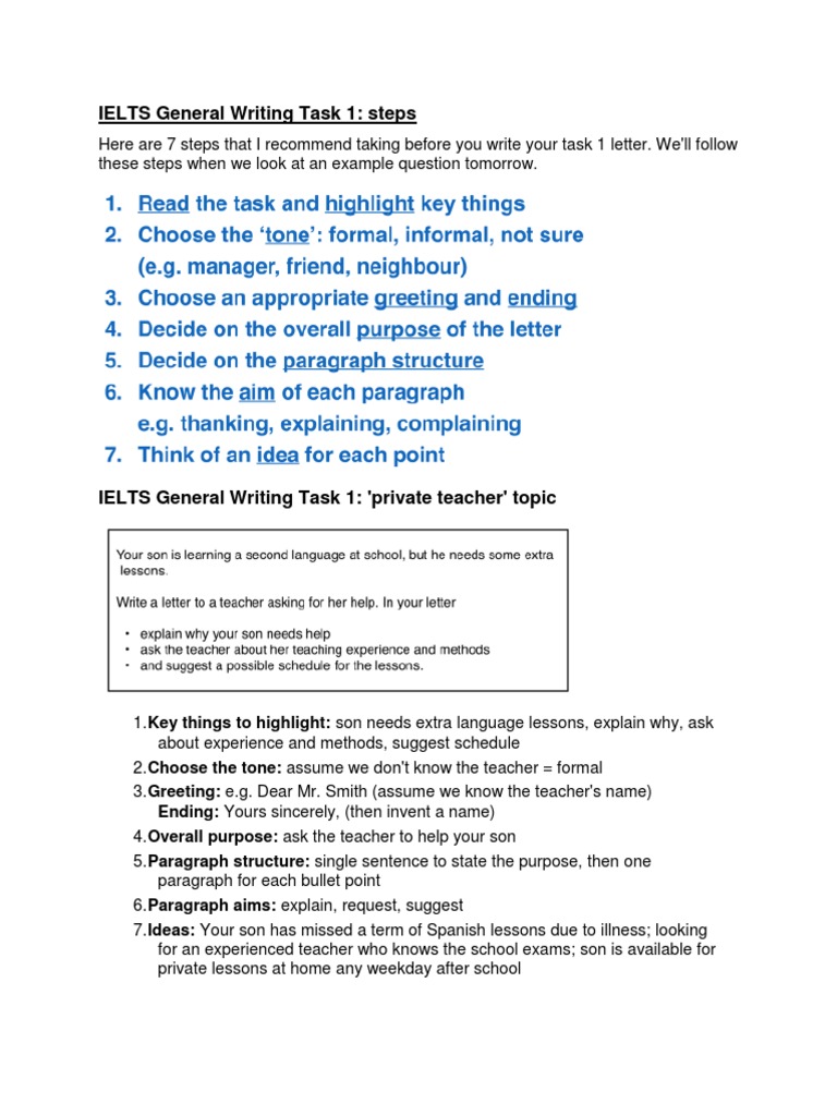 Sample General Ielts Writing Task 1 | PDF | Question | International ...