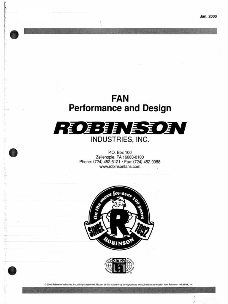 Robinson Fan Performance and Design | PDF | Bearing (Mechanical ...