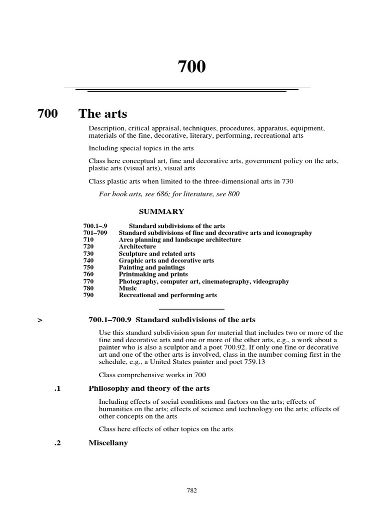 DDC Summary | PDF | Sculpture | The Arts