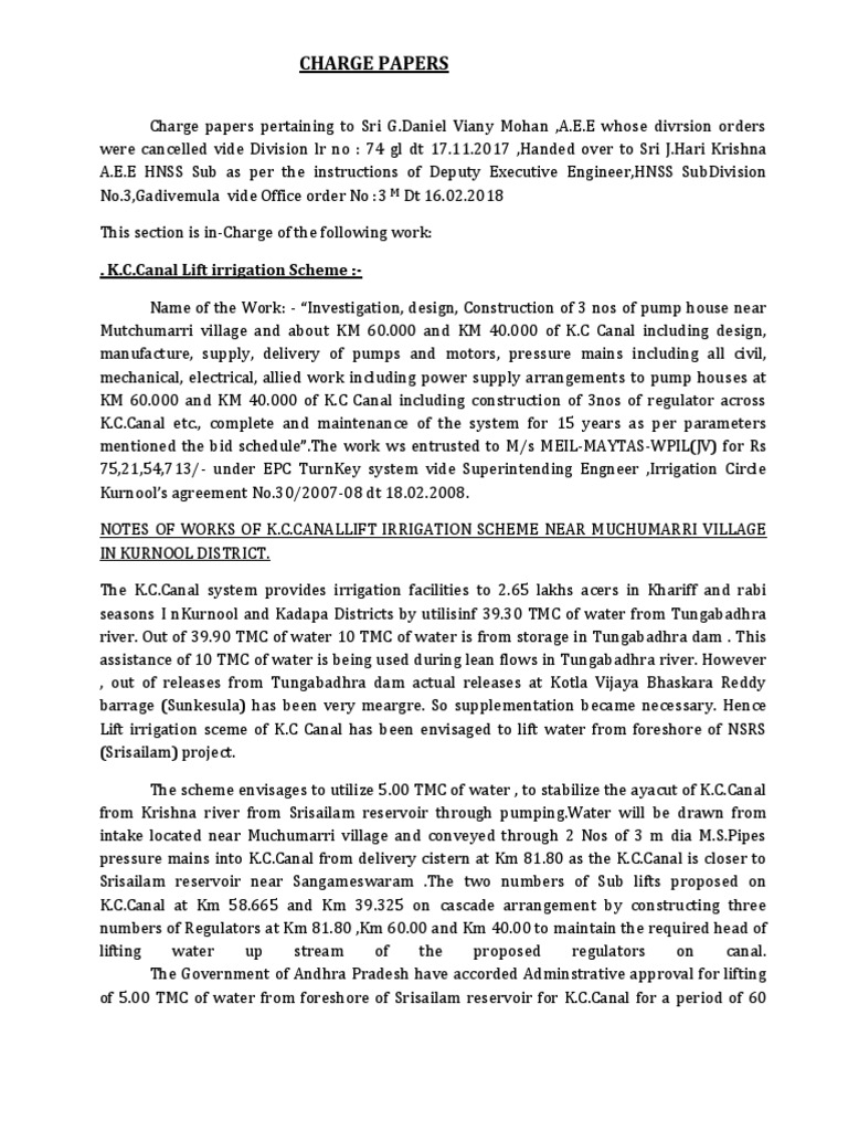 Charge Papers Hari KCC | Download Free PDF | Hydrology | Hydraulic ...