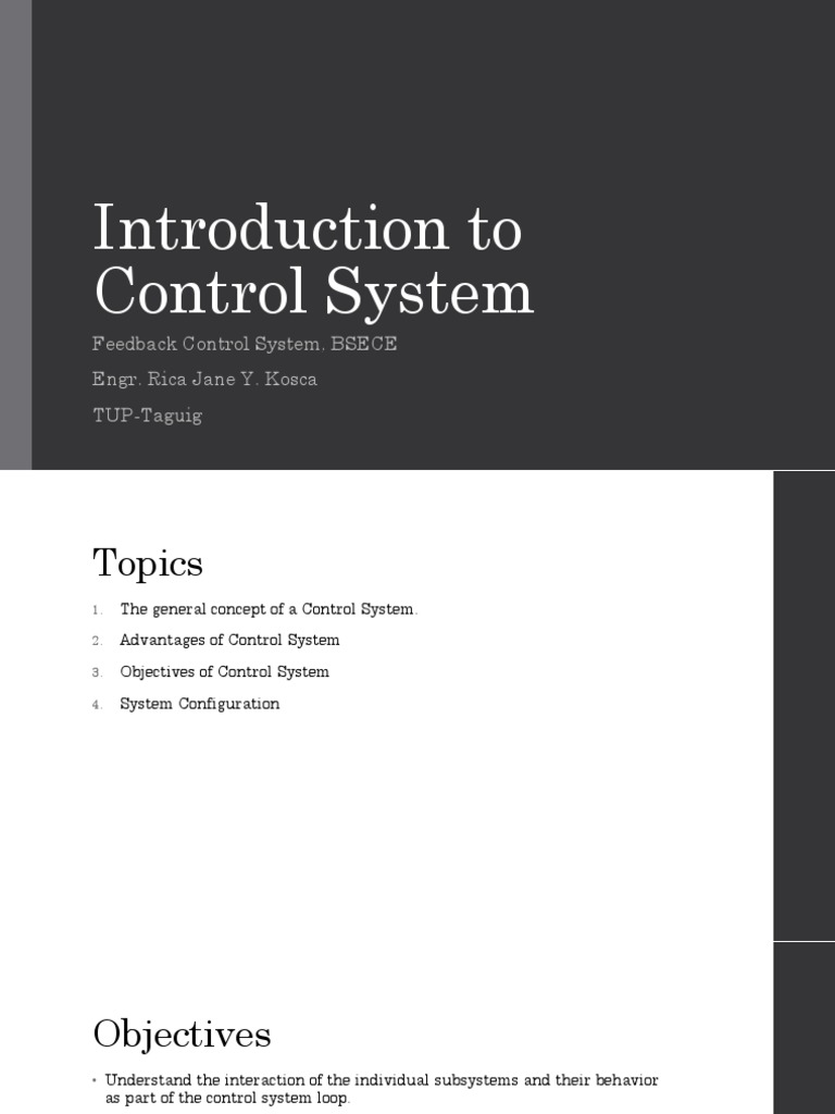 Introduction To Control System | PDF | Control Theory | Control System