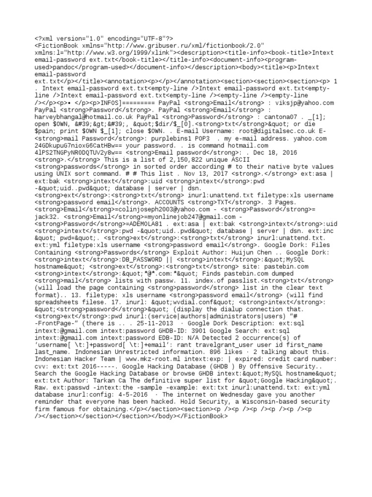 Intext Email Password Ext | PDF | Computer Data | Computing