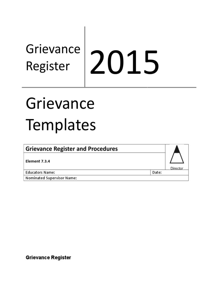 Grievance Register and Templates | PDF | Social Institutions | Social ...