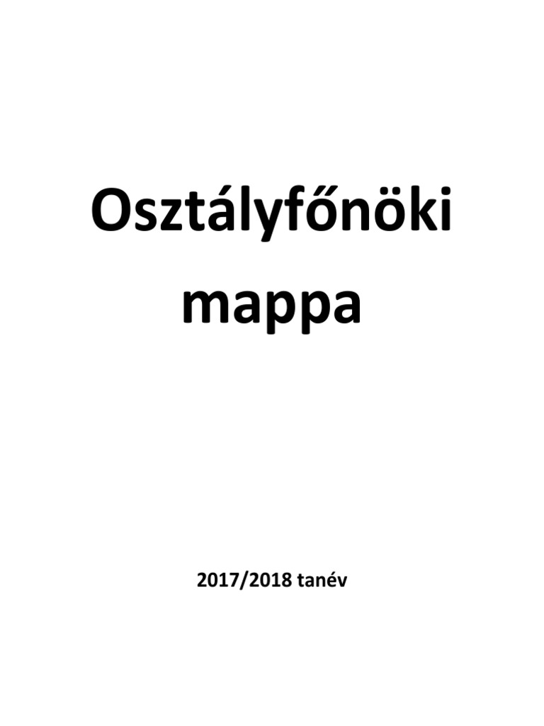 Osztályfőnöki Mappa | PDF