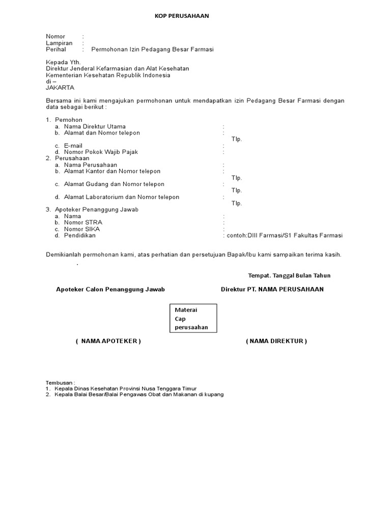 Formulir Izin PBF | PDF