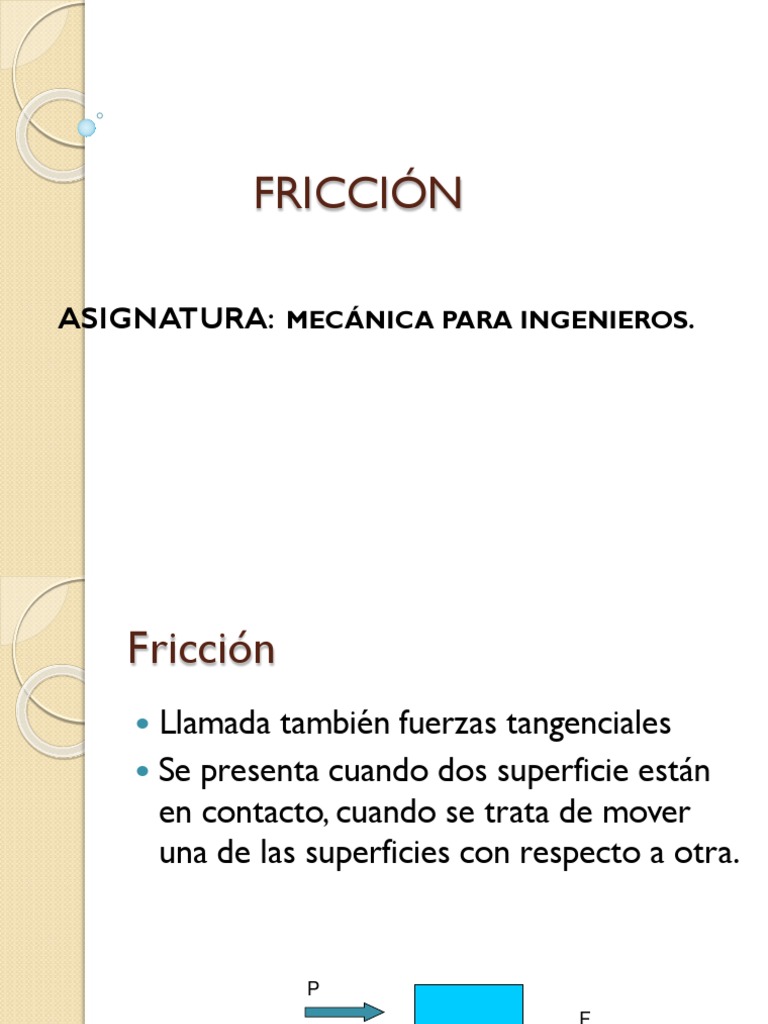 Conceptos básicos de la fricción | PDF | Fricción | Masa
