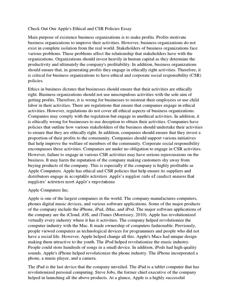 Apple | PDF | Corporate Social Responsibility | Apple Inc.