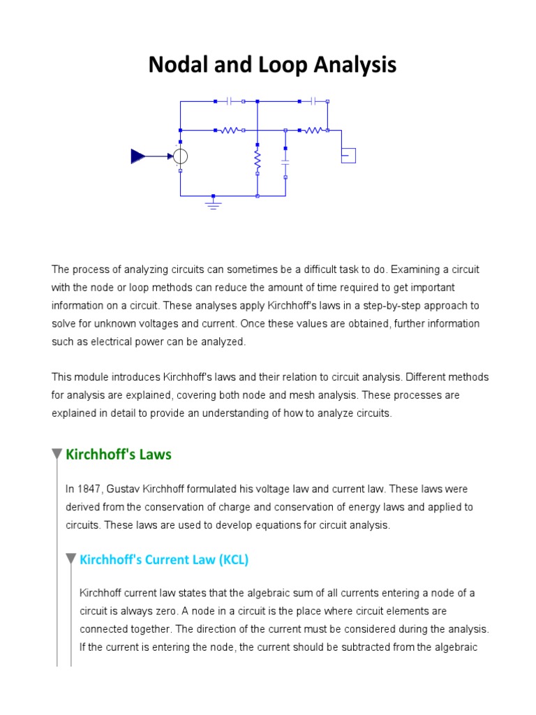 Nodal and Loop Analysis | PDF | Electrical Network | Voltage