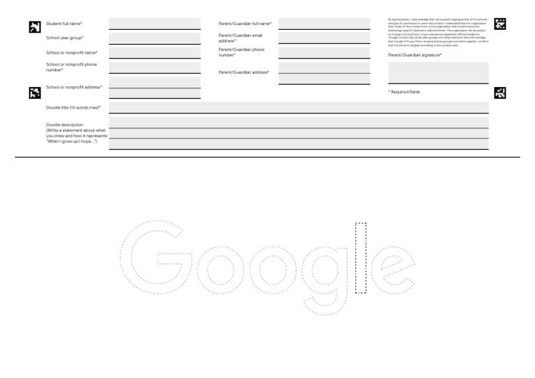 Google Doodle Submission Form 2025 | PDF | Cyberspace | World Wide Web