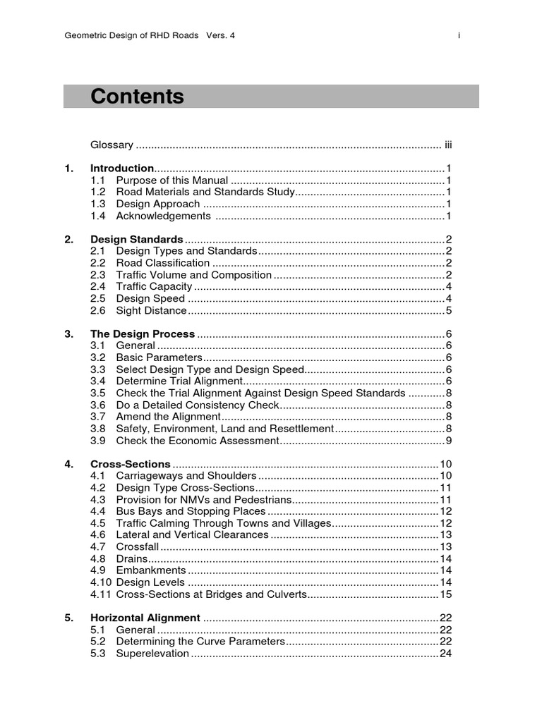 Geometric Design Standards for RHD Roads | PDF | Road | Traffic