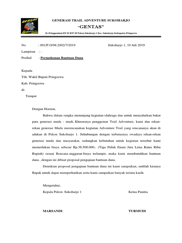 Contoh Proposal Penggalangan Dana Kegiatan Trail Adventure | PDF
